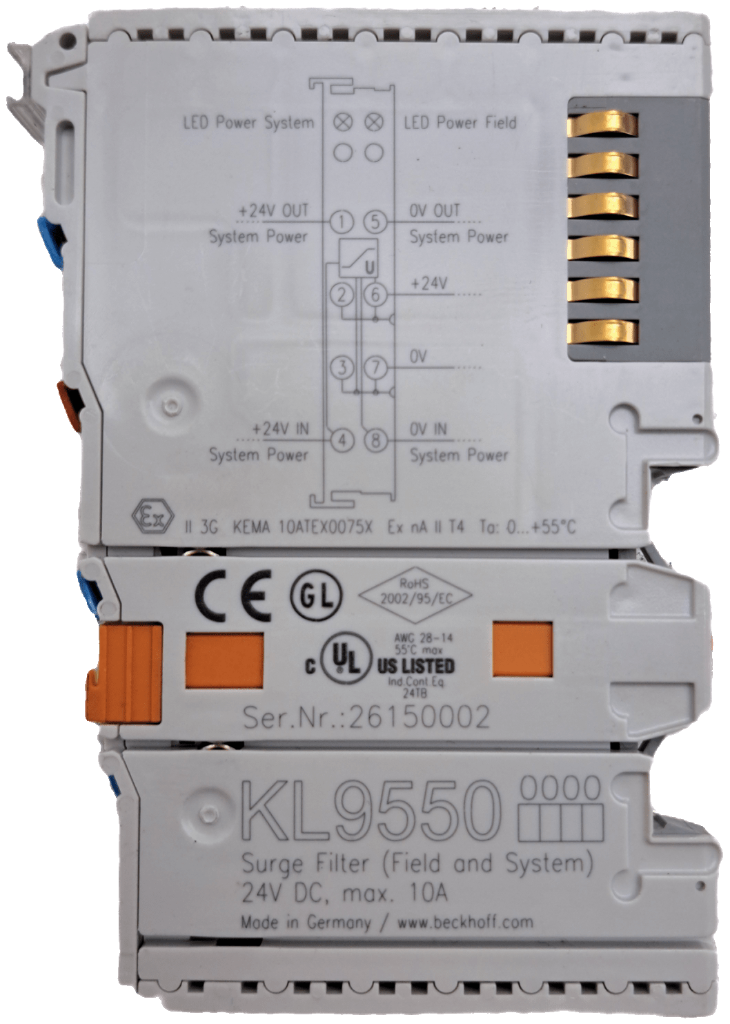 Beckhoff Systemklemme, Surgefilter-System- und Feldversorgung KL9550 ...