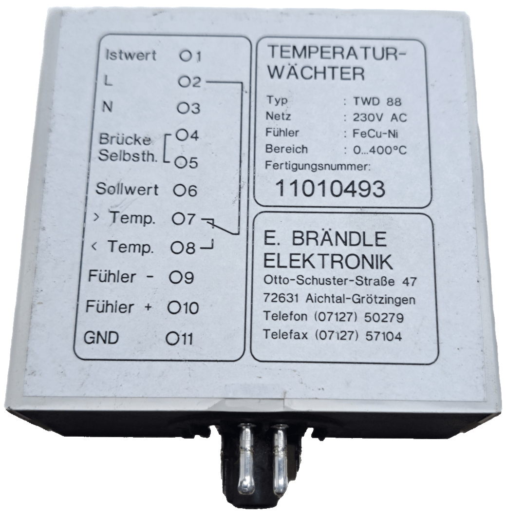 Brändle Elektronik Temperaturwächter TWD88 - KLEMA Maschinenhandel