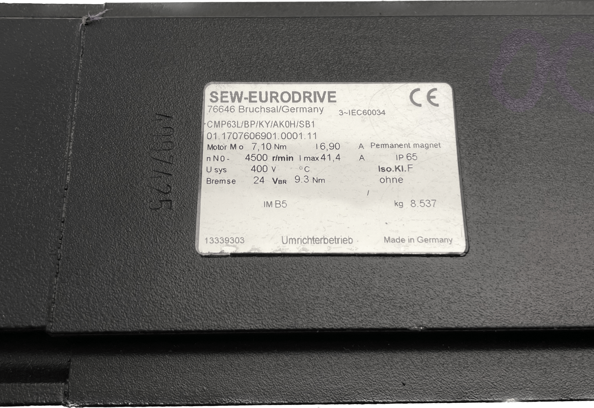 SEW-Eurodrive Servomotor CMP63L/BK/KY/AK0H/SB1 – KLEMA Maschinenhandel